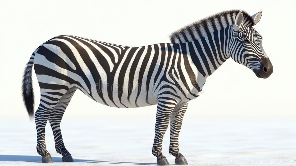 Striped Zebra on White Background Stock Illustration - Illustration of ...