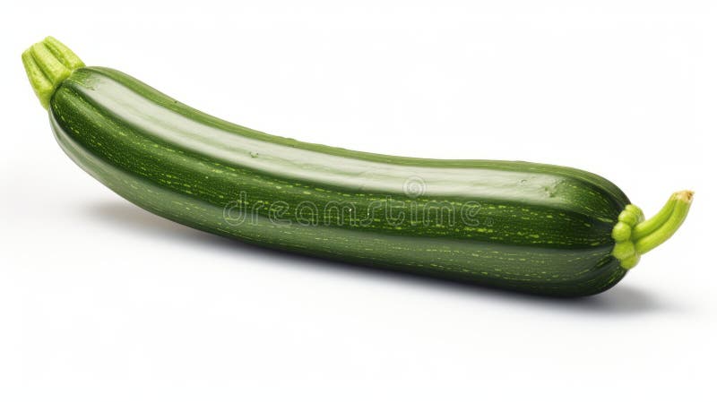 Realistic Photography Of Zucchini On White Background Stock