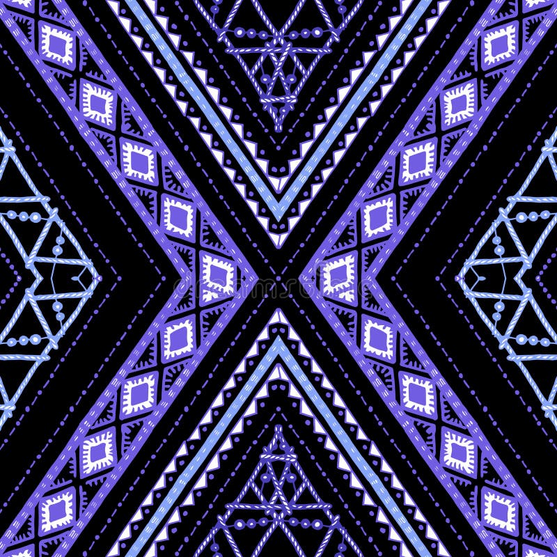 Stripes Bright Tribal Seamless Pattern with Zigzag Stock Vector ...