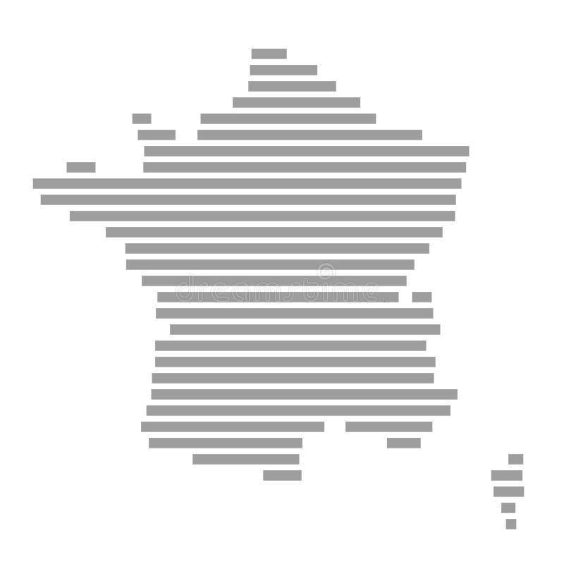 Stripes Map of France stock illustration. Illustration of paris - 112042981