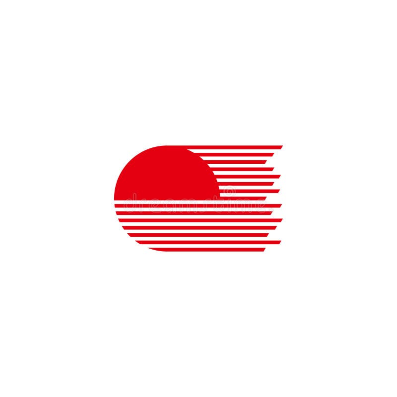 Stripes Red Sun Japan Style Design Symbol Logo Vector Stock Vector ...