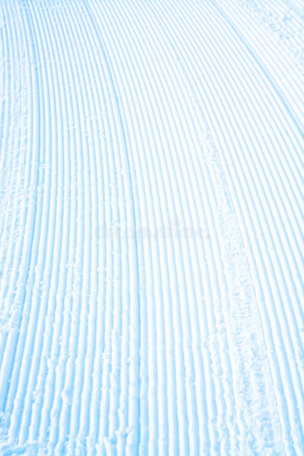 Stripes on Snow Surface Profiled for Future Ski Trace. Stock Photo ...