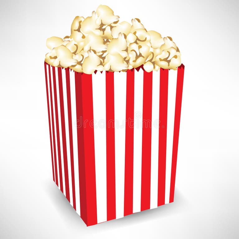 Stripped box of popcorn stock vector. Illustration of white - 22096523
