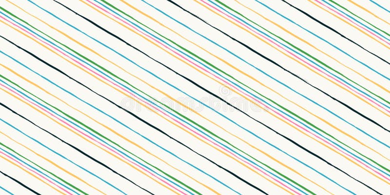 Stripped Diagonal Vector Pattern. Hand Drawn Line Paint Brush ...