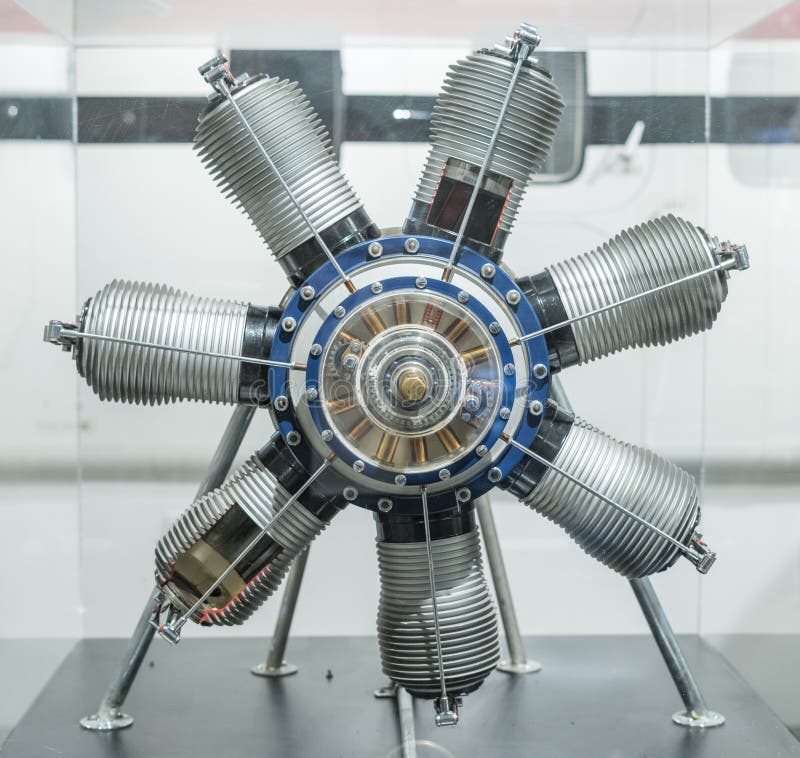 A Stripped Down Propellor Engine Stock Image - Image of system, blue ...