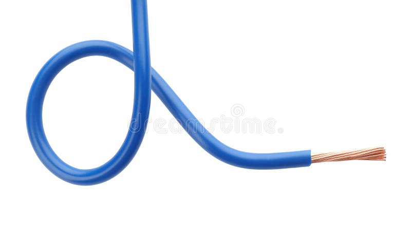 Stripped Electrical Wire with Yellow Insulation Isolated on White Stock ...