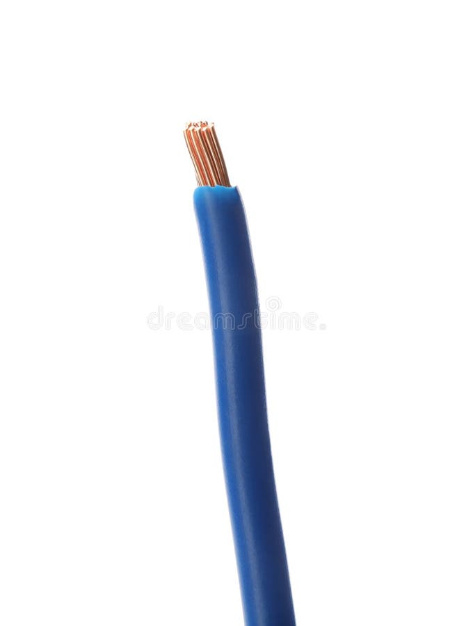 Stripped Electrical Wire with Red Insulation Isolated on White Stock ...