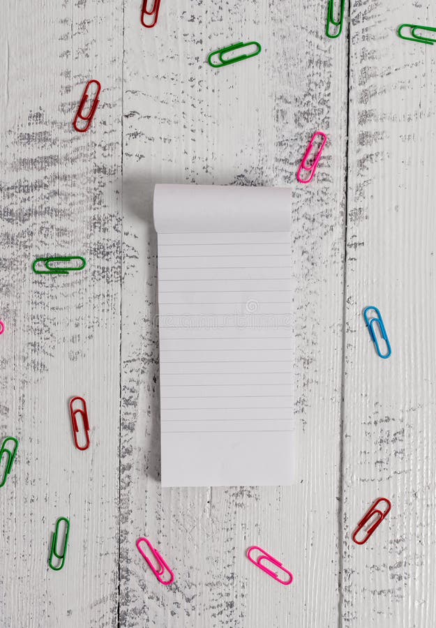 Stripped Ruled Notepad Clips Binders Lying Wooden Retro Vintage Table ...