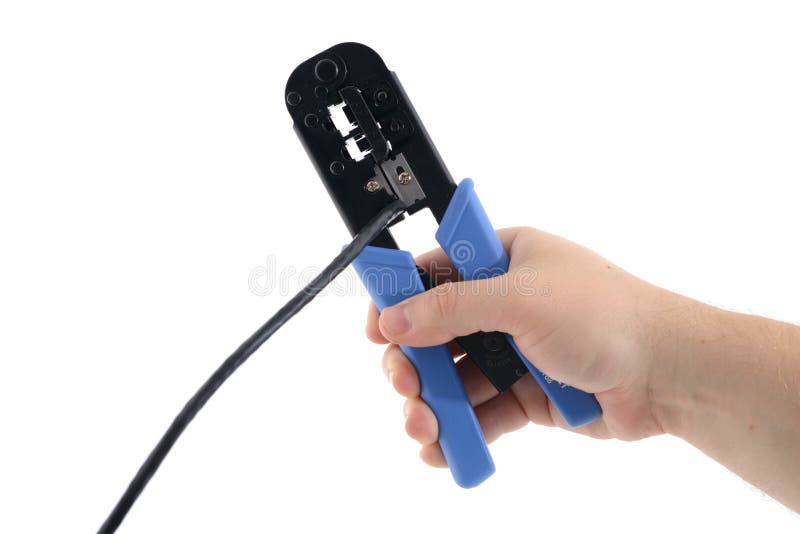 Stripping ethernet cable stock image. Image of crimped - 35126201