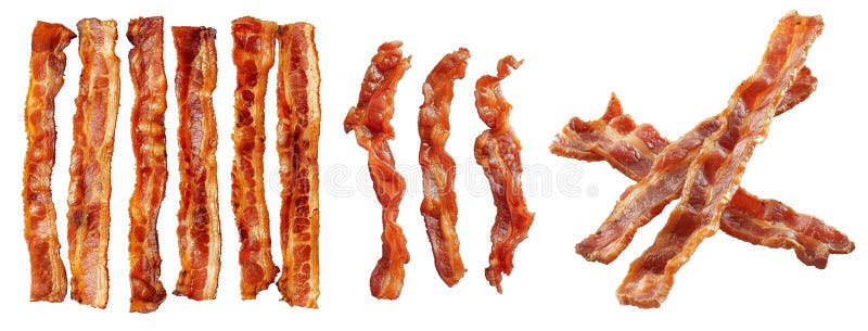 Strips of Cooked Crispy Bacon Stock Photo - Illustration of food, snack ...