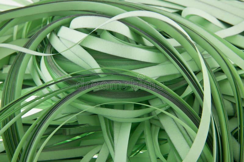 Strips of Green Cut Paper As Background Stock Photo - Image of shredder ...