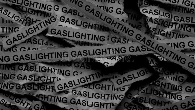 Strips of Newspaper with the Words Gaslighting Typed on Them. Stock ...
