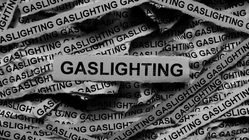 Strips of Newspaper with the Words Gaslighting Typed on Them. Stock ...