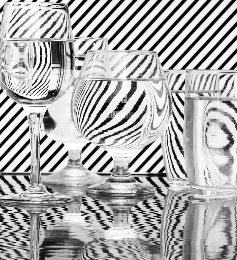 Strips refraction in water stock photo. Image of mirror - 64383444