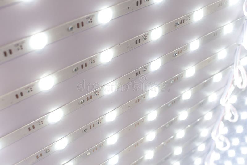 Strips of 12 Volt Poxy LED Modules Lights on Display at an Electronics ...