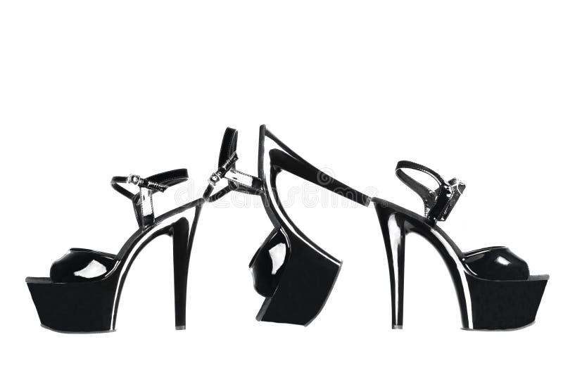 Striptease Shoes. High-heeled Shoes. Strips of Three for Poledance ...
