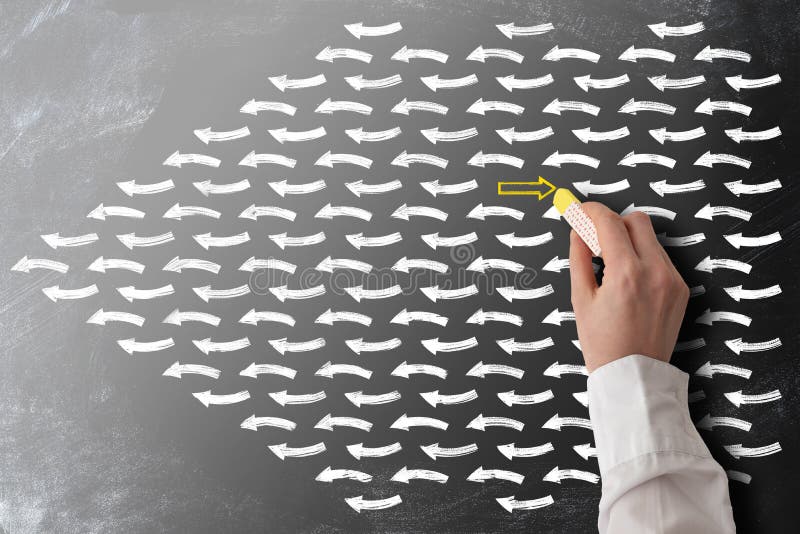 Striving Against the Stream or Swim Against the Tide Concept with ...