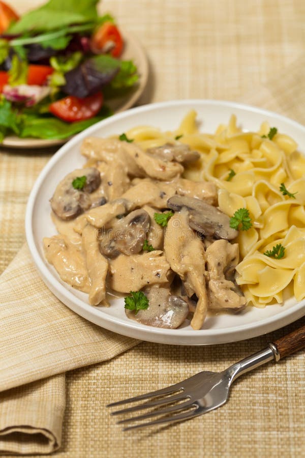Stroganoff del pollo foto de archivo. Imagen de comida - 63702944