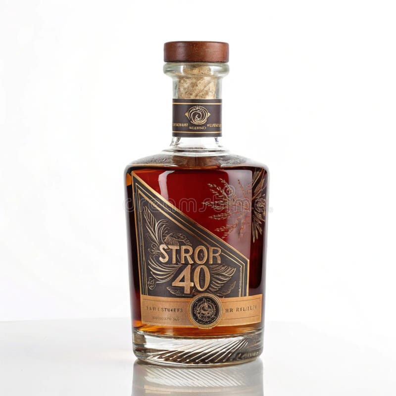 Stroh 40 Austrian Rum Bottle Isolated on White Background Stock Image ...