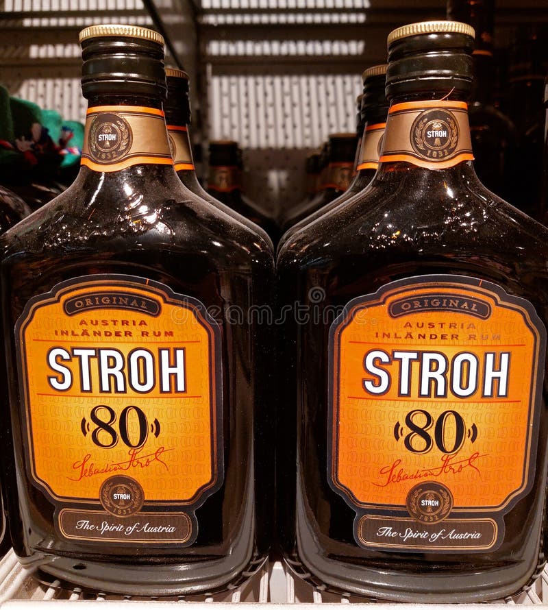 Stroh 80 rum bottles editorial photo. Image of stout - 267166341