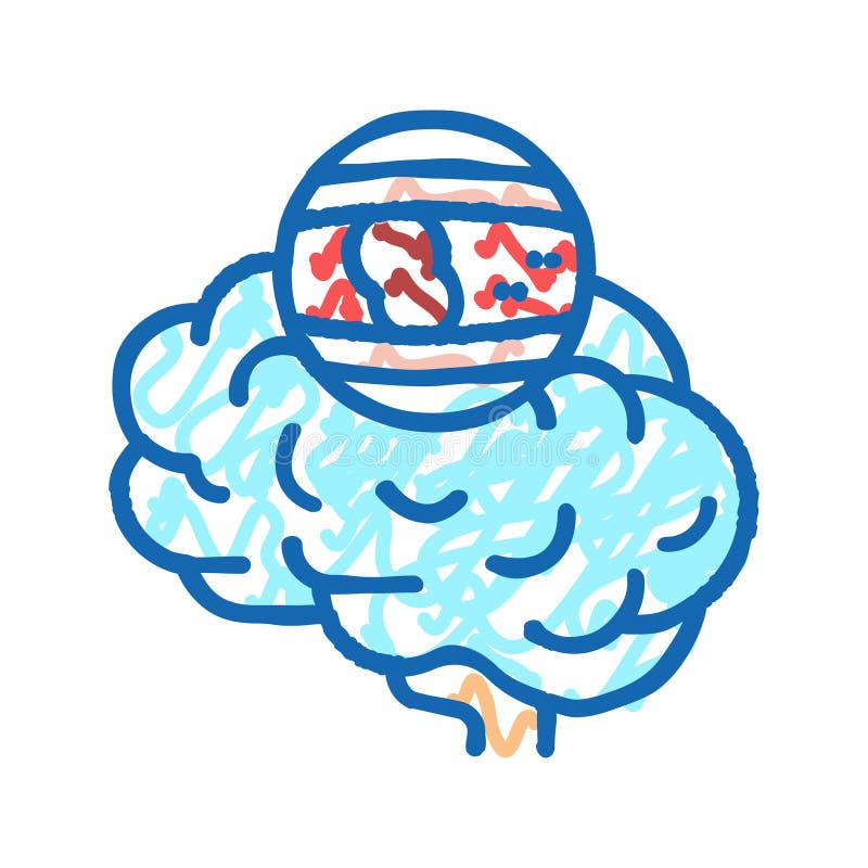 Stroke Brain Problem Icon Doodle Illustration Stock Illustration ...