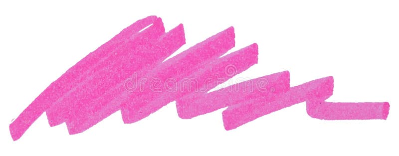 Stroke Drawn with Pink Marker Isolated on White Stock Photo - Image of ...
