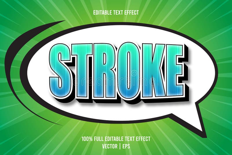 Stroke Editable Text Effect 3 Dimension Emboss Cartoon Style Stock ...