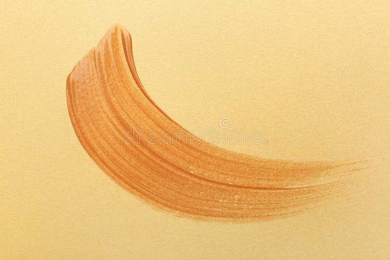 Stroke of Gold Paint on Color Background Stock Photo - Image of shade ...