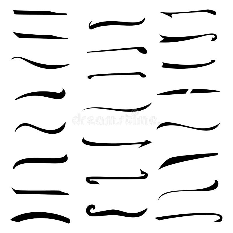 Underline. Hand Drawn Highlighter. Set Underlines. Ink Handmade ...