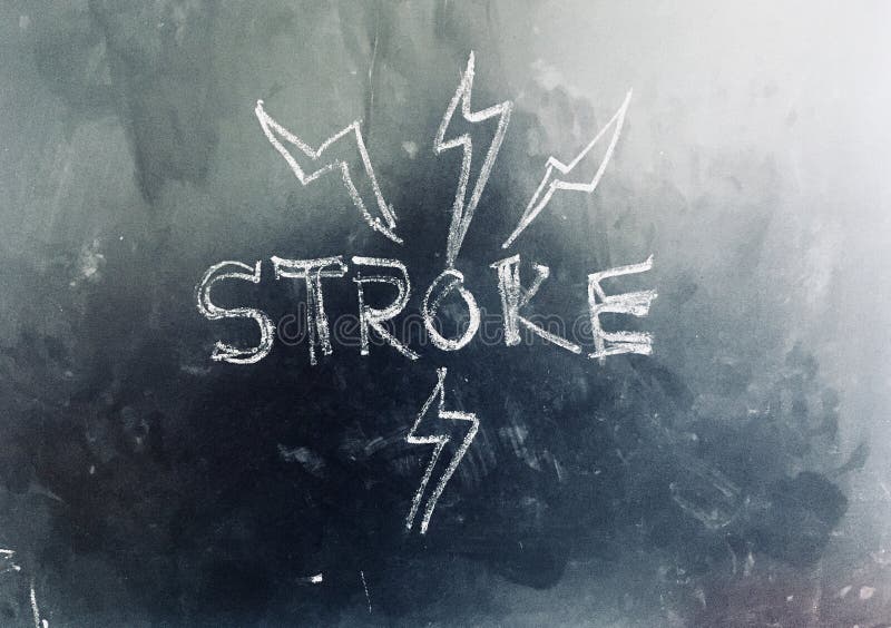 Stroke Handwritten on Blackboard Stock Photo - Image of lightning ...