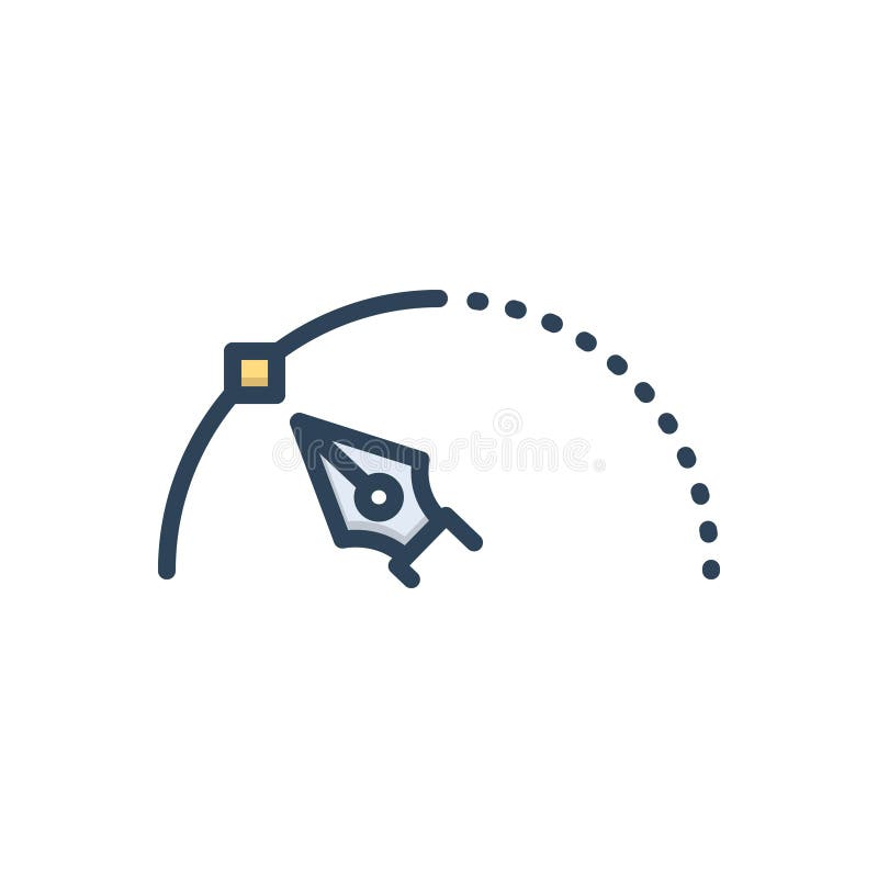 Color Illustration Icon for Stroke, Pen Tool and Point Stock ...