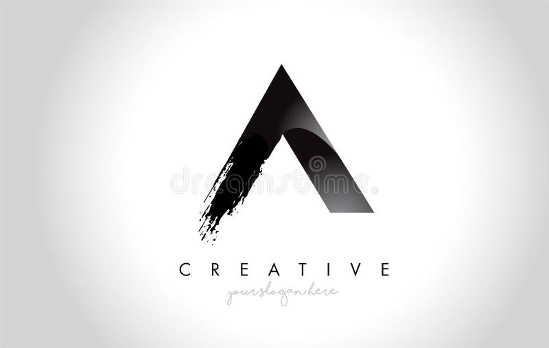 A Letter Design with Brush Stroke and Modern 3D Look Stock Vector ...