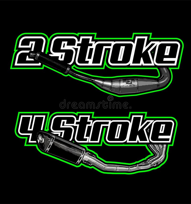 2 Stroke and 4 Stroke Motorcycles Exhaust Stock Vector - Illustration ...