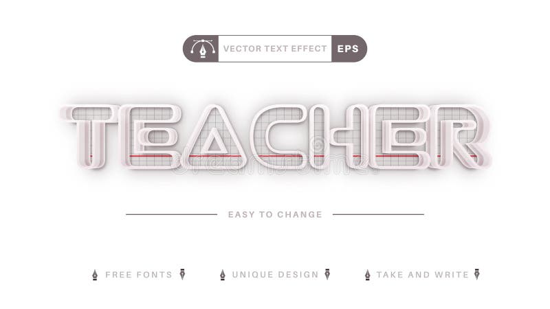 Stroke School - Editable Text Effect, Font Style Stock Vector - Illustration of stroke, template ...