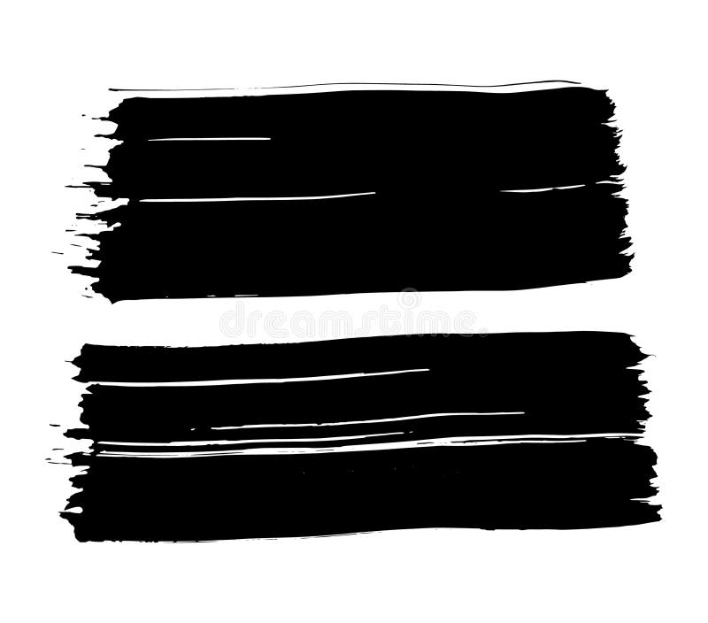 Stroke Two Wide Brushes. Vector Brush Trace Stock Vector - Illustration ...