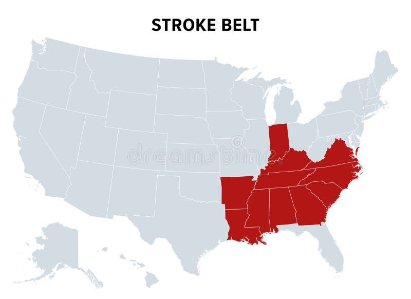 Stroke Belt, or Stroke Alley of Southeastern United States, Political ...