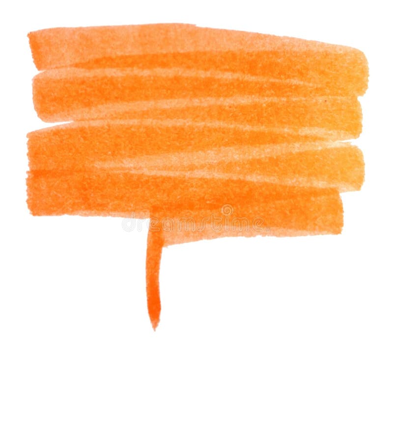 Strokes with an Orange Marker on a White Background Isolated Stock ...