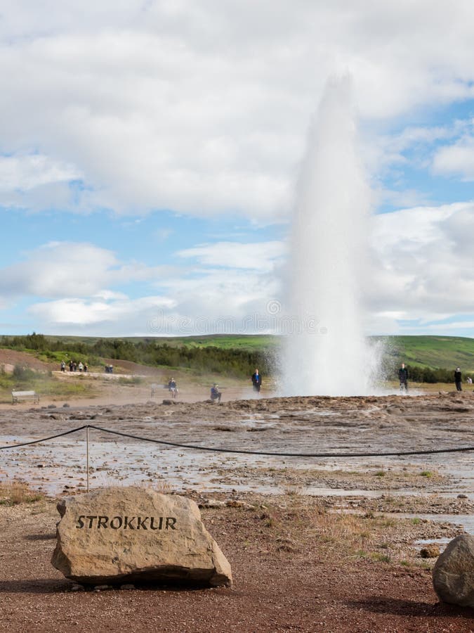 Strokkur Eruption in the Geysir Area, Iceland Stock Image - Image of ...