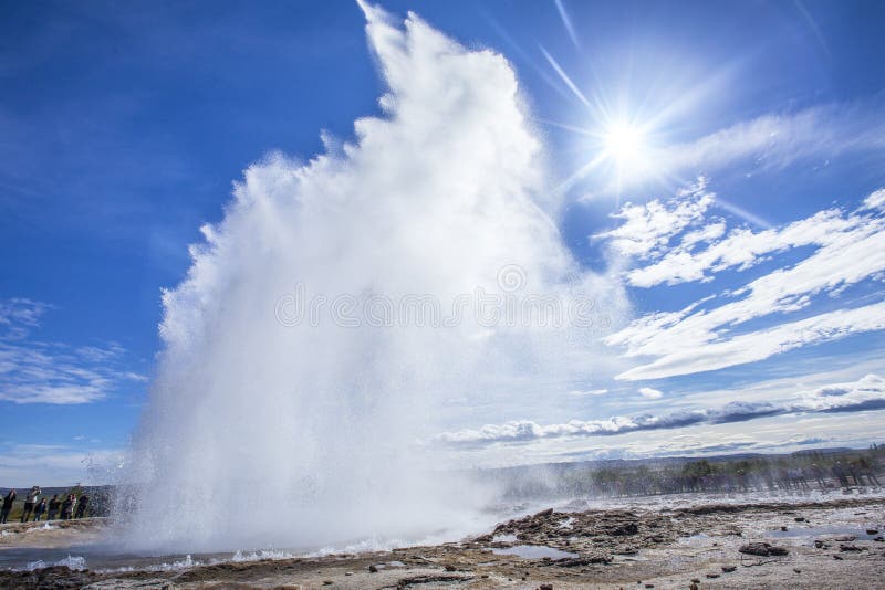 Strokkur Geyser in the Golden Circle in Iceland Stock Photo - Image of ...