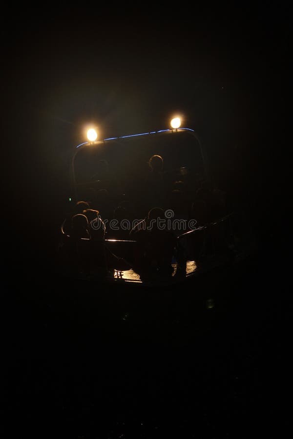 A Stroll in a Speedboat on the Bay at Night Stock Image - Image of ...