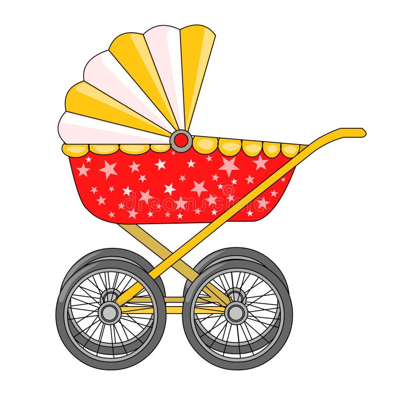 Stroller on Four Wheels. Child Care. Items for the Newborn. Icon ...