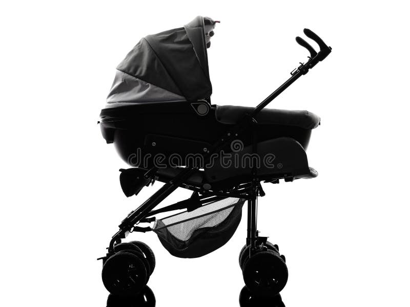 Stroller Prams Baby Carriage Silhouette Stock Image - Image of ...