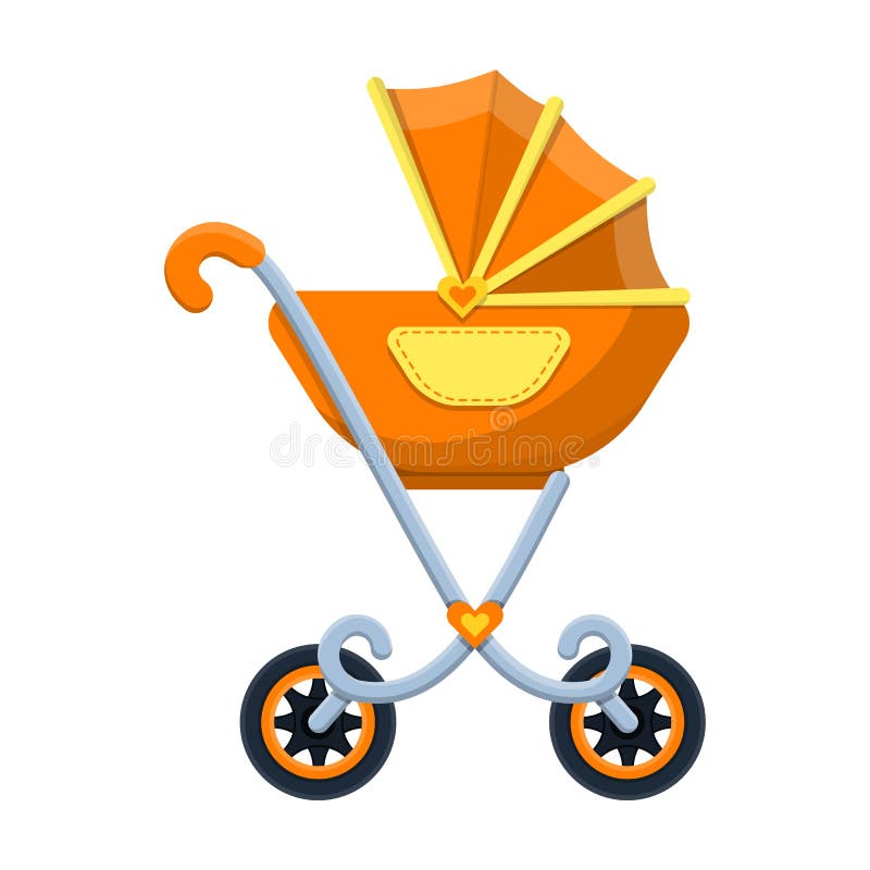 Stroller Vector Icon.Cartoon Vector Icon Isolated on White Background ...