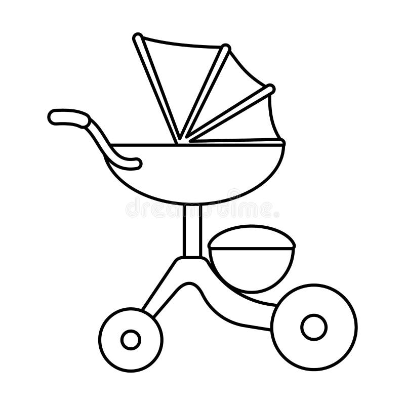 Stroller Vector Icon.Black Vector Icon Isolated on White Background ...