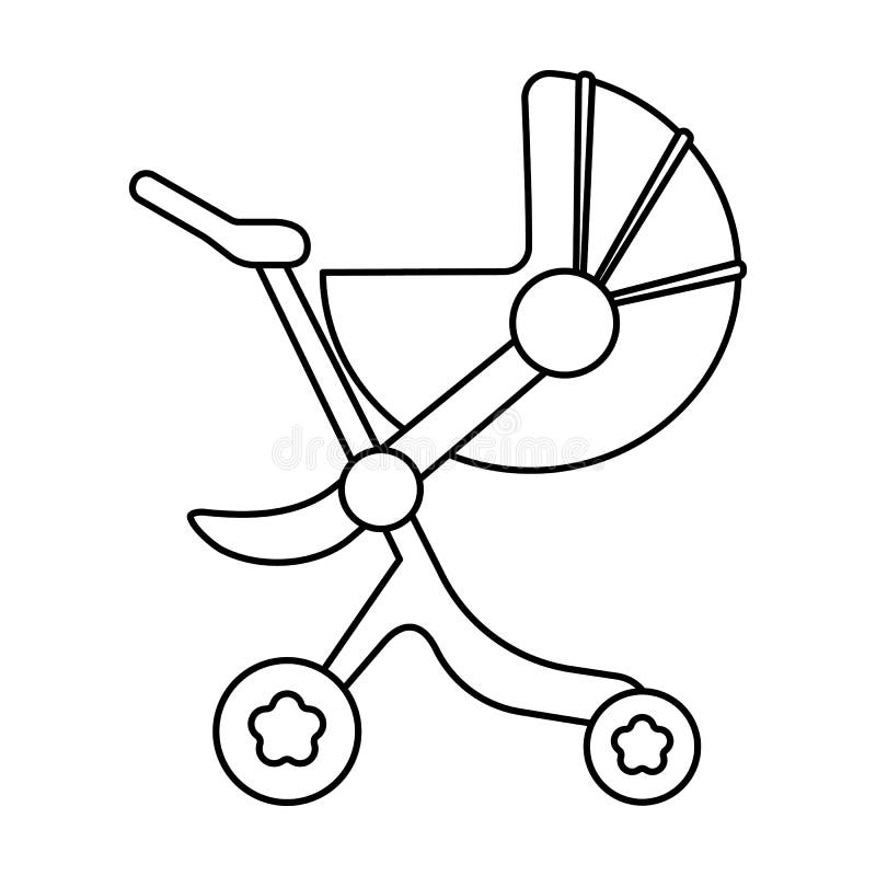Stroller Vector Icon.Black Vector Icon Isolated on White Background ...