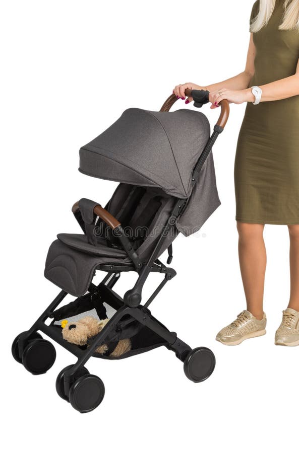 A Stroller on a White Background, Modern Design. Stock Image - Image of ...