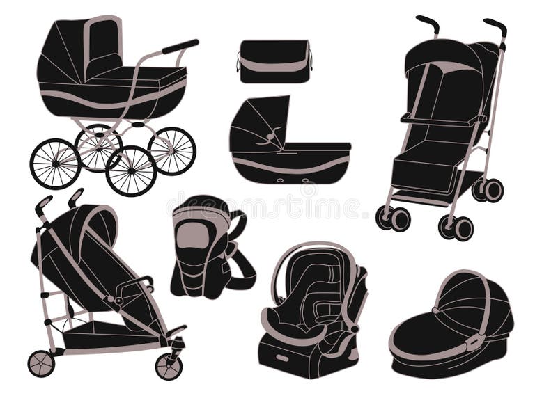 Strollers Vector Stock Illustrations – 542 Strollers Vector Stock ...