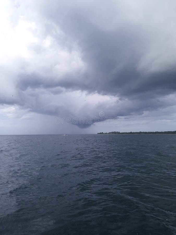 Strom arround the sea stock photo. Image of rain, weather - 270780150