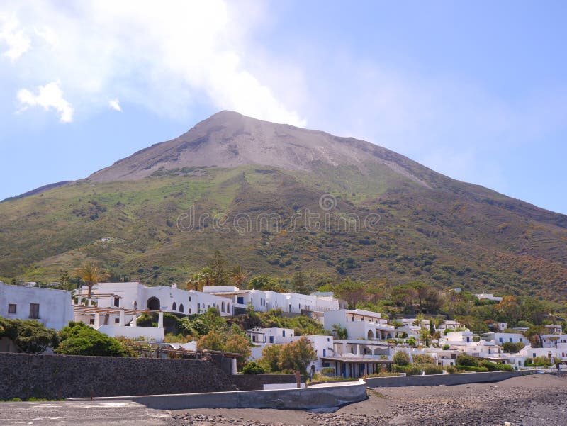 Stromboli Aeolian Island in Sicily Stock Image - Image of house, sicily ...