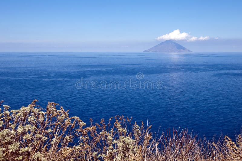 Stromboli Lighthouse, Italy Stock Image - Image of crater, lighthouse ...
